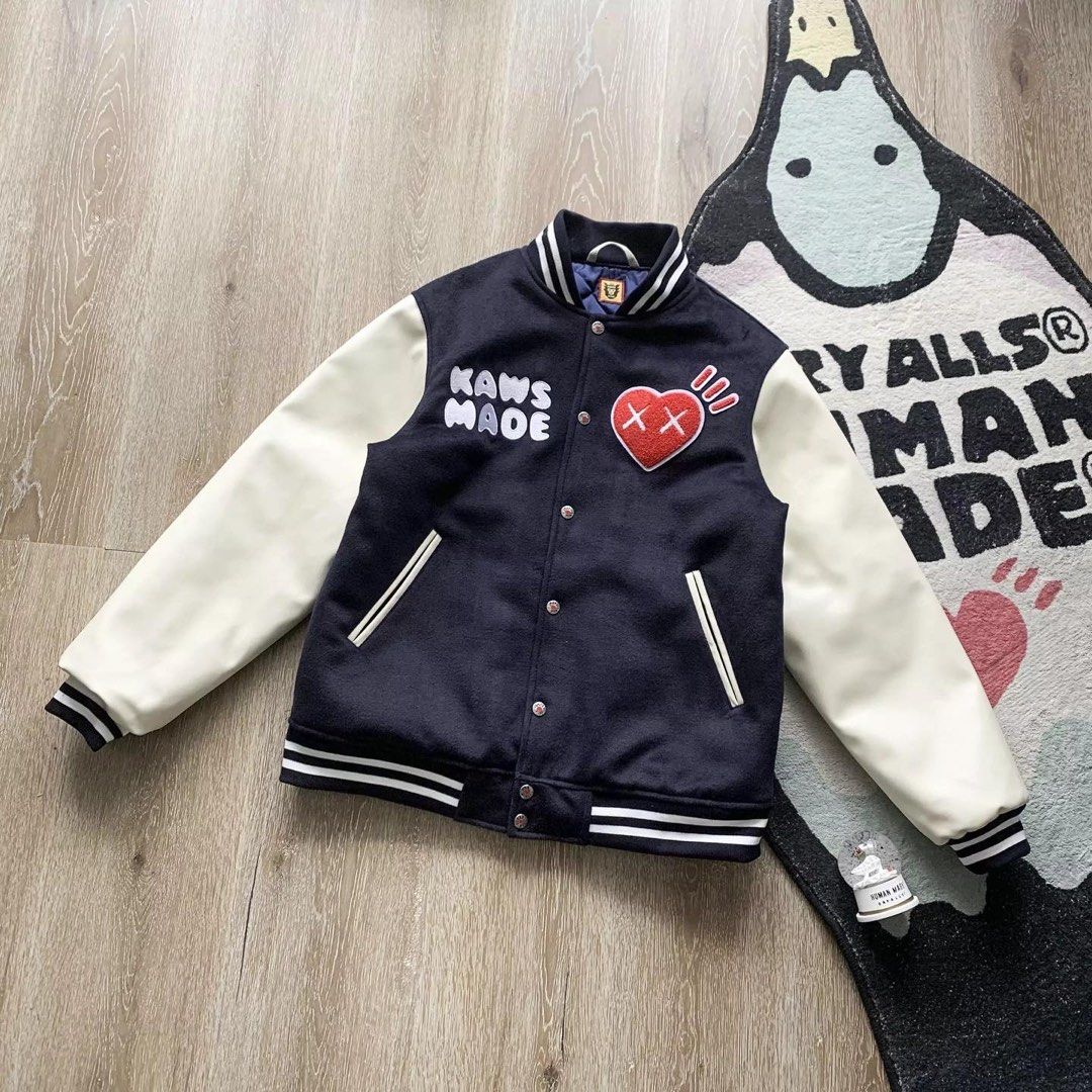 KAWS x Human Made Varsity Jacket, Women's Fashion, Coats, Jackets and ...