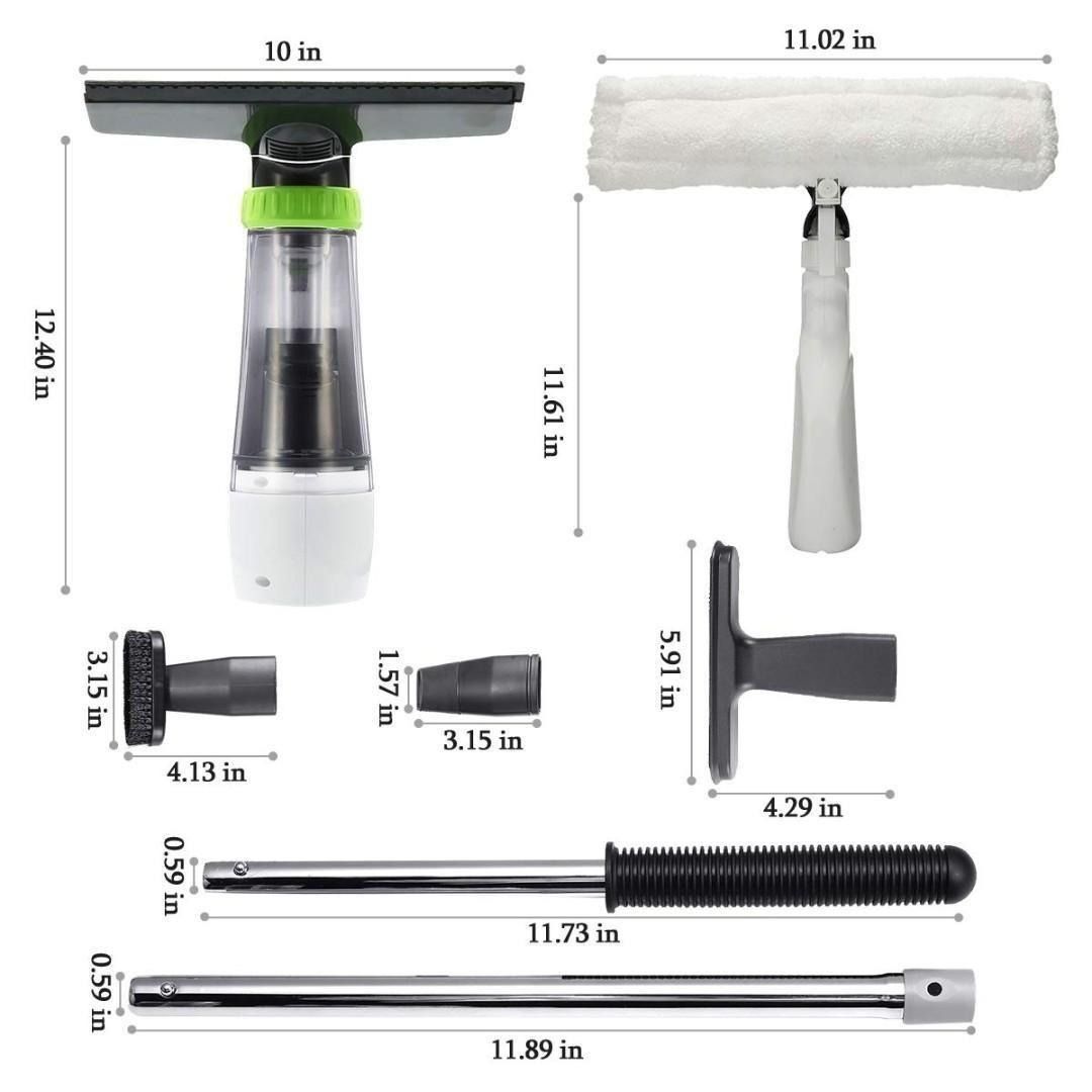 king do way Window Vacuum Cleaner Cordless Window Vac Kit for Window ...