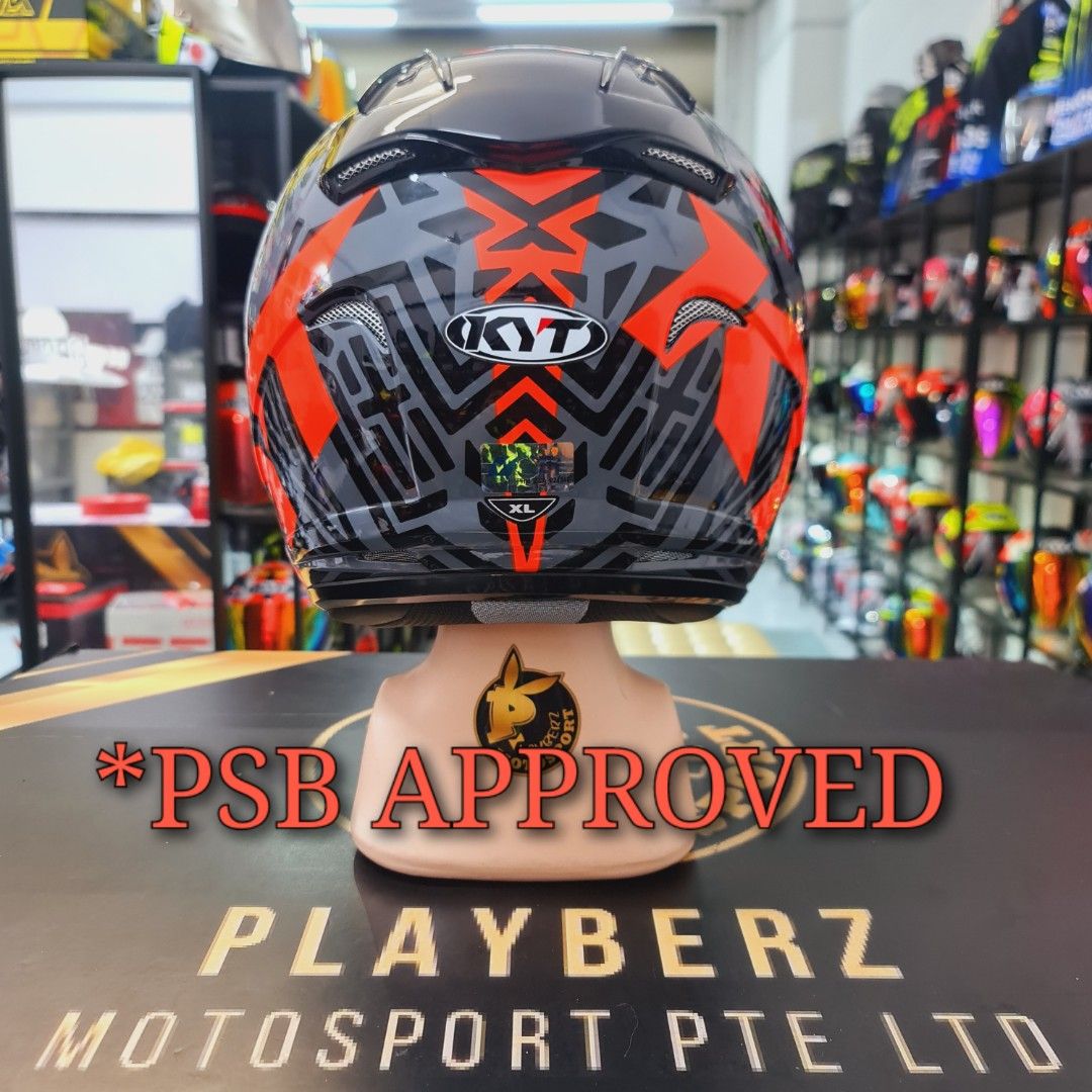 KYT HELLCAT NEON RED HELMET, Motorcycles, Motorcycle Apparel on Carousell