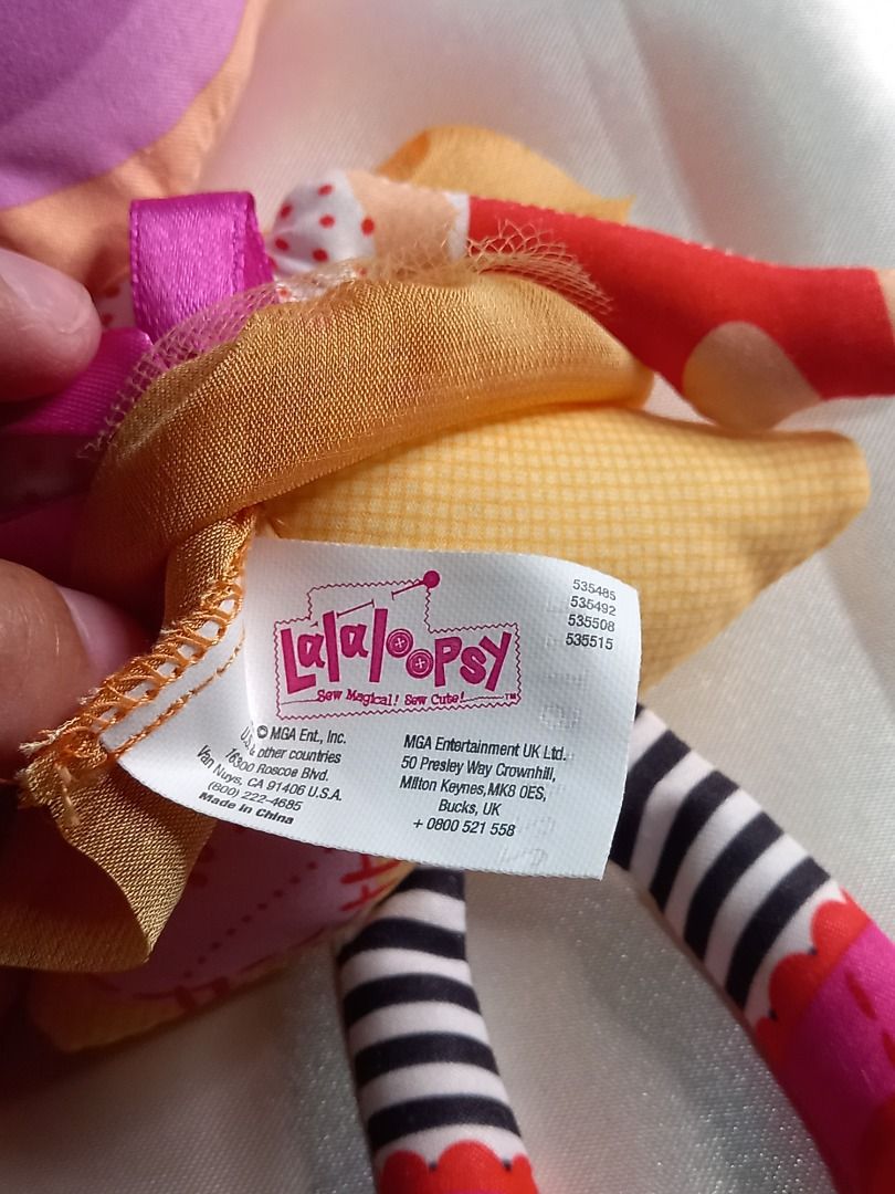 MGA Lalaloopsy Pink Orange Plush Girl Rag Doll Stuffed Toy Cute Stitch Buttons, Hobbies & Toys ...