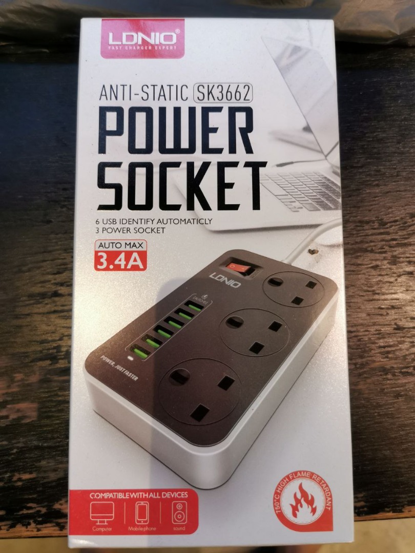 LDNIO SK3662 Power Strip USB 6-Port Power Socket (NEW), Mobile Phones ...