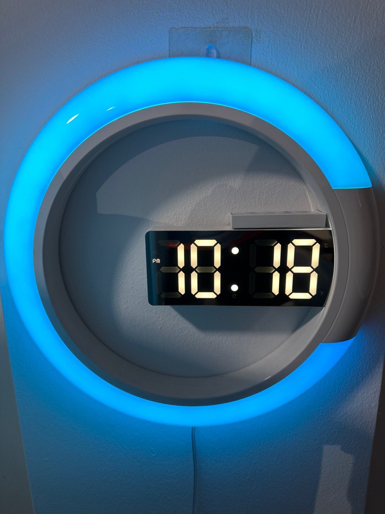 LED Lighting Clock (8 different colors), Furniture & Home Living, Home ...