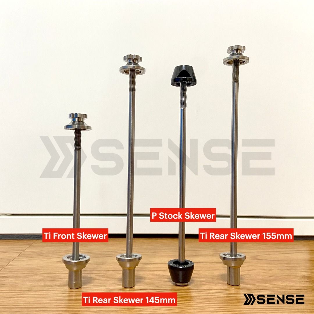 Longer Titanium Rear Skewer Customised for Brompton P T Line Wheelset ...