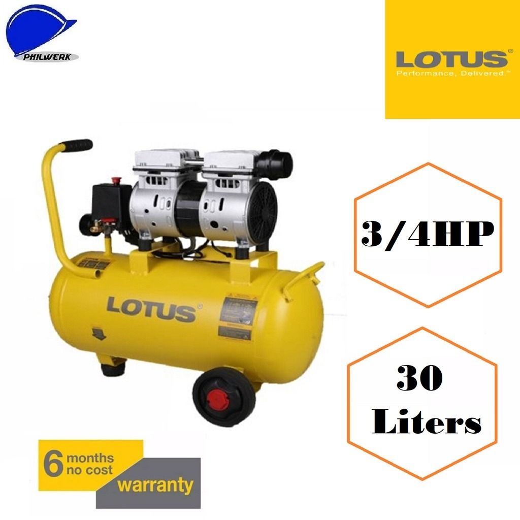 Lotus Air Compressor Oil-Free 3/4HP 30 Liters (LT34LK )-0F30 ...