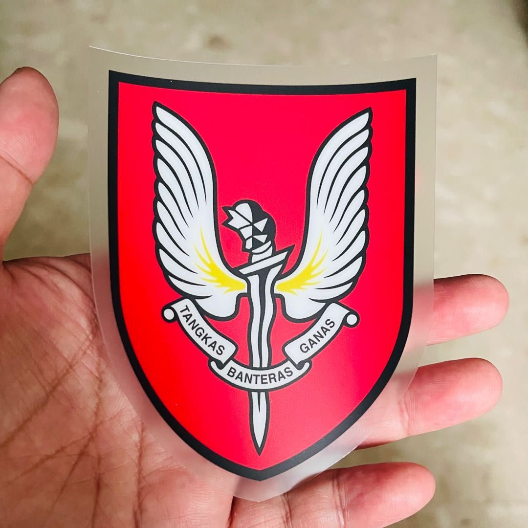 Malaysia Commando . Unit Tindak Khas . Tangkas Banteras Ganas . Static Cling Decal + Waterproof ...