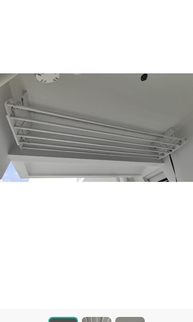Manual Pull Simple 6 Row Laundry Ceiling Rack, Furniture & Home Living ...