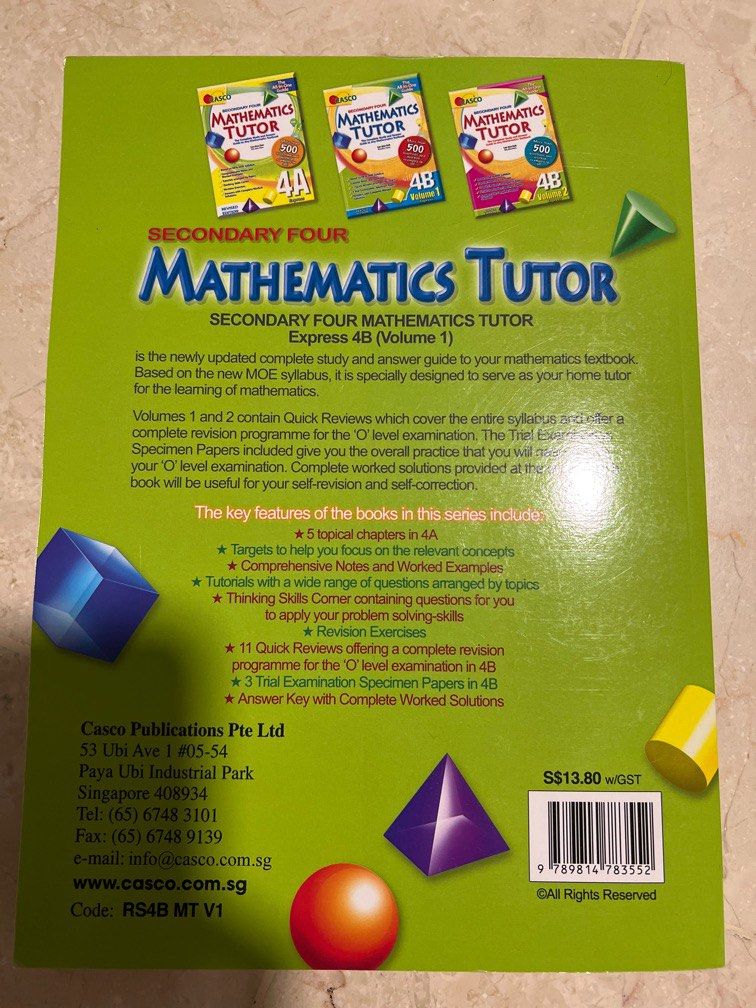 Math assessment book - Casco Secondary 4 Mathematics Tutor The All in guide, Hobbies & Toys ...