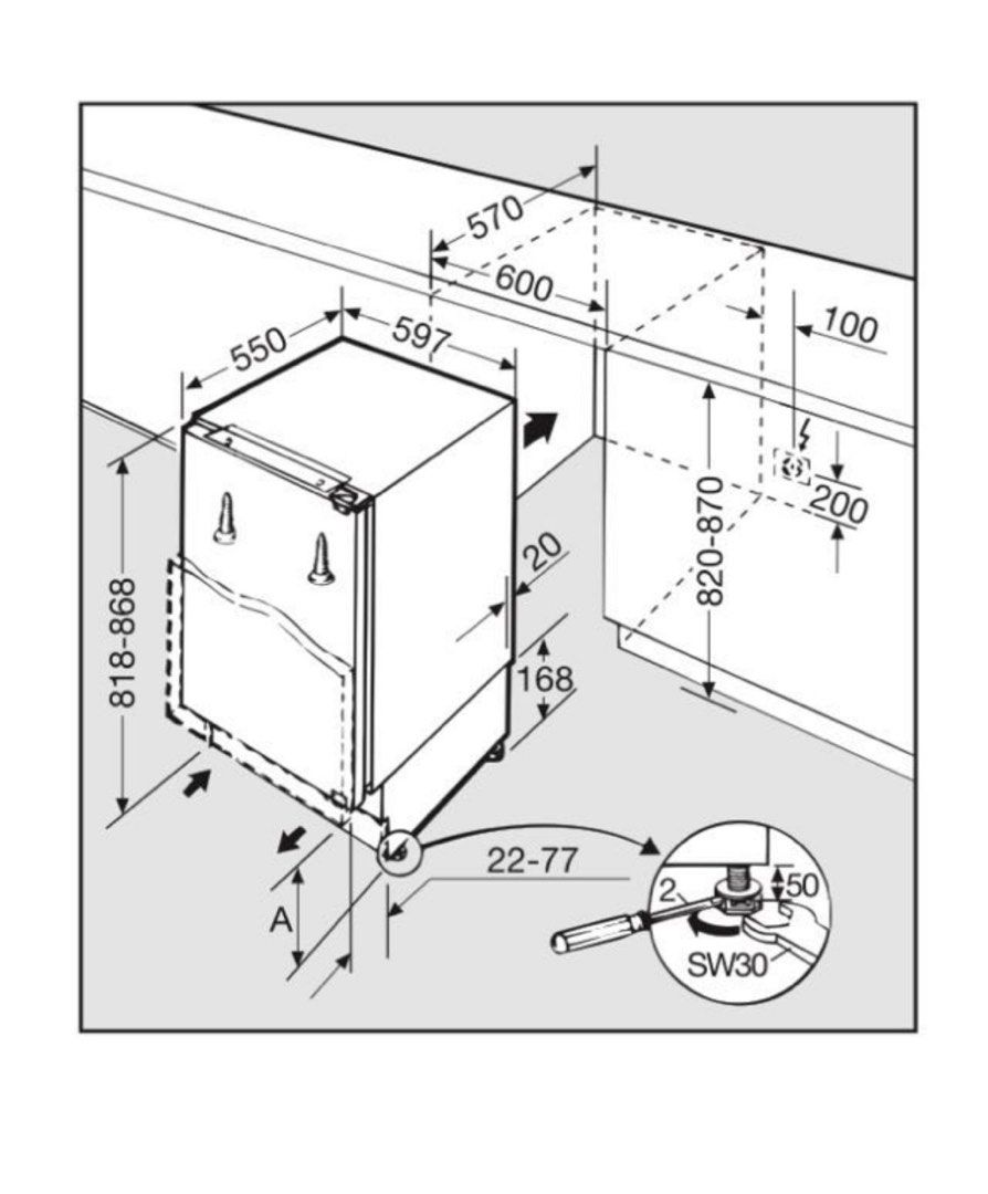 Miele Built Under Freezer F623/built-in Miele K9552iD Fridge, TV & Home ...