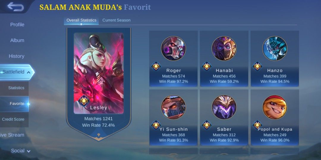 Mobile Legends Account Ex 10K Glory, Video Gaming, Gaming Accessories ...