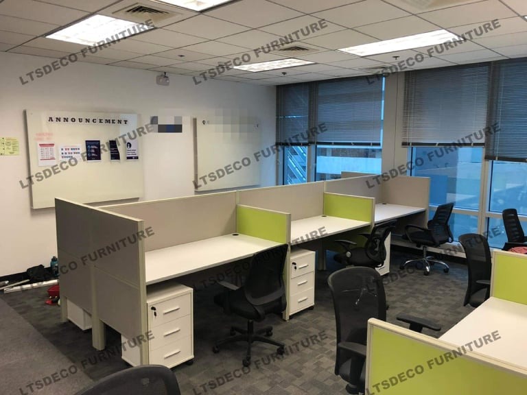 MODULAR WORKSTATION TABLE FULL FABRIC OFFICE PARTITION, Furniture ...