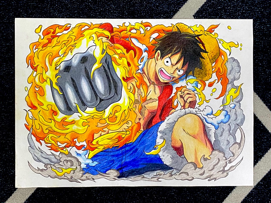 Monkey D. Luffy Drawing (A5), Hobbies & Toys, Stationery & Craft, Art ...