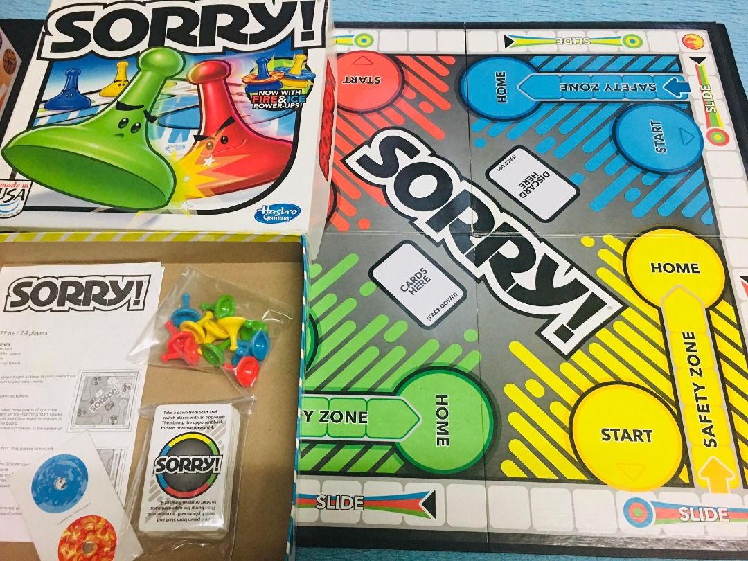 Original Hasbro Sorry! with Fire and Ice Power-ups, Hobbies & Toys ...