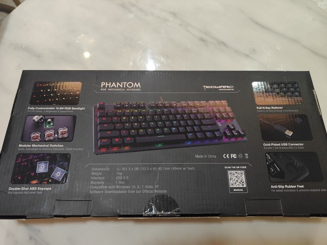 Phantom RGB mechanical keyboard TECWARE, 電腦＆科技, 電腦周邊及配件, 電腦鍵盤及相關產品 ...