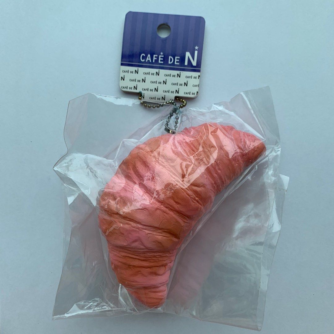 pink cafe de n croissant squishy, Hobbies & Toys, Toys & Games on Carousell