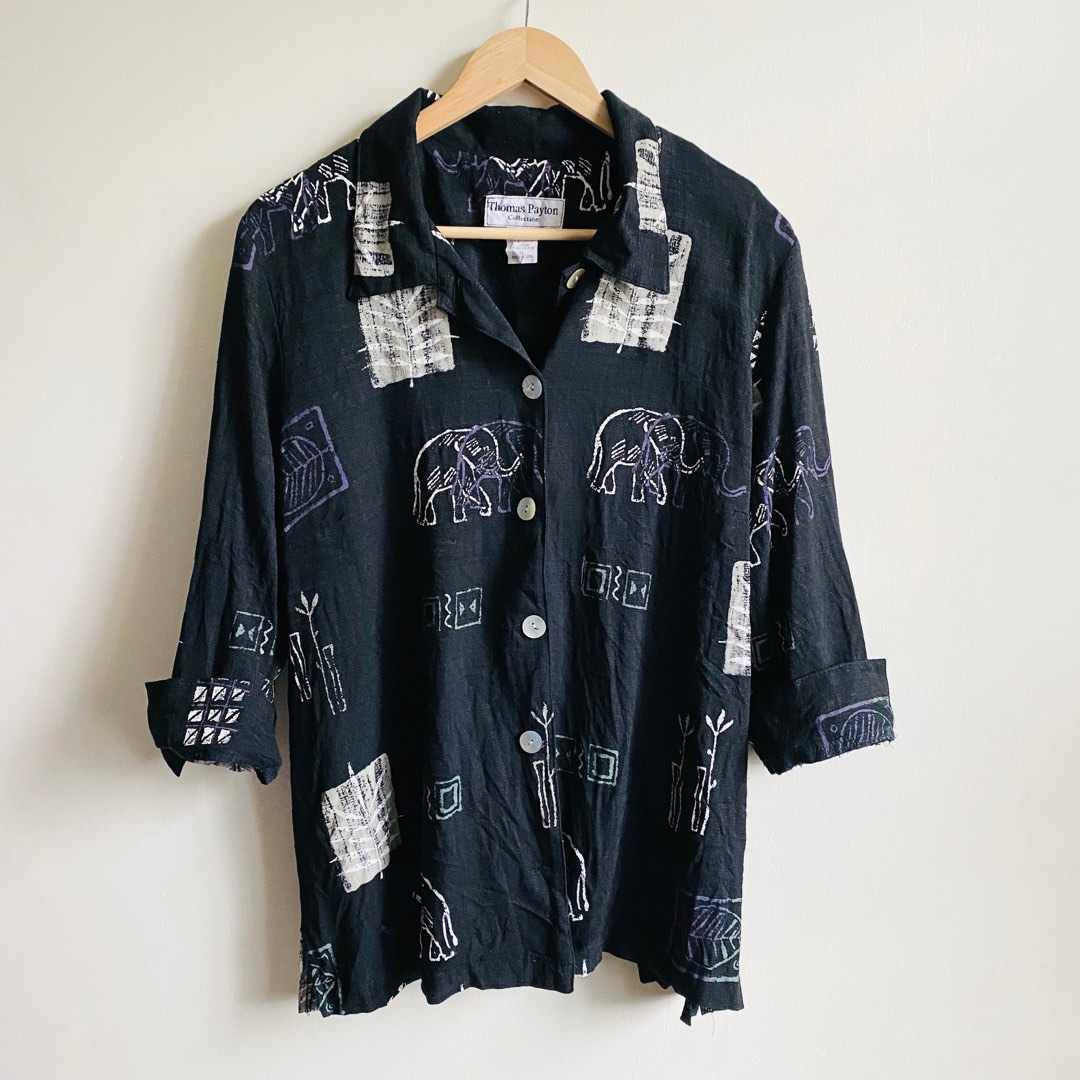 Plus Size Thomas Payton Collared Button Down, Women's Fashion, Tops ...