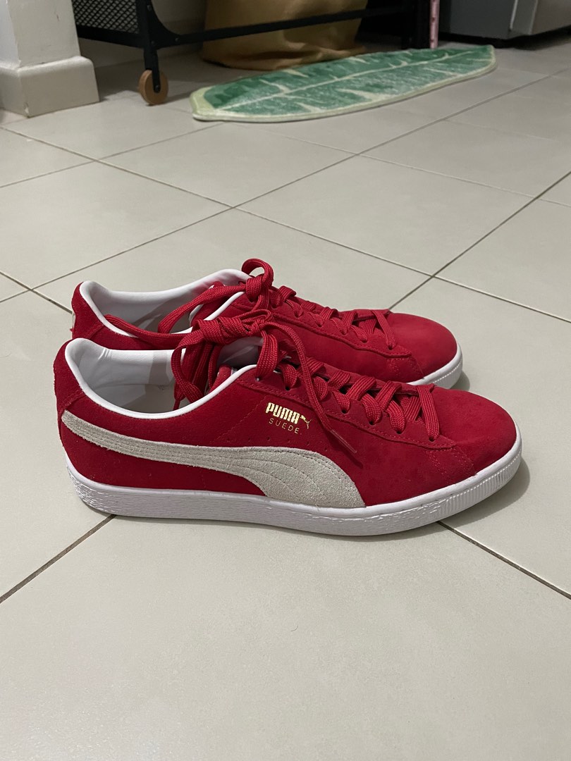Puma suede Red, Men's Fashion, Footwear, Sneakers on Carousell