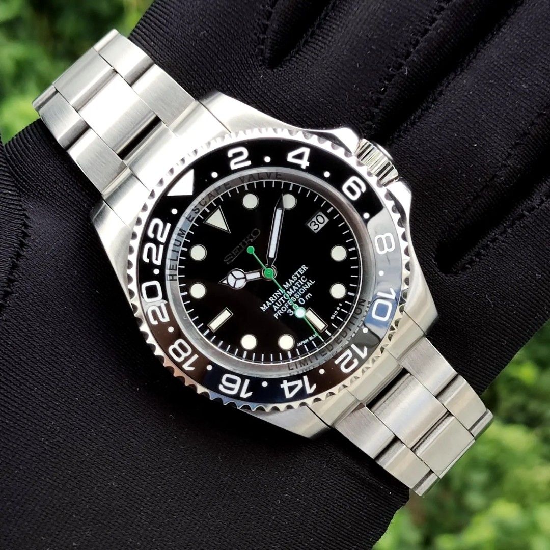 Seikolex 44mm Black GMT Mod, Men's Fashion, Watches & Accessories ...