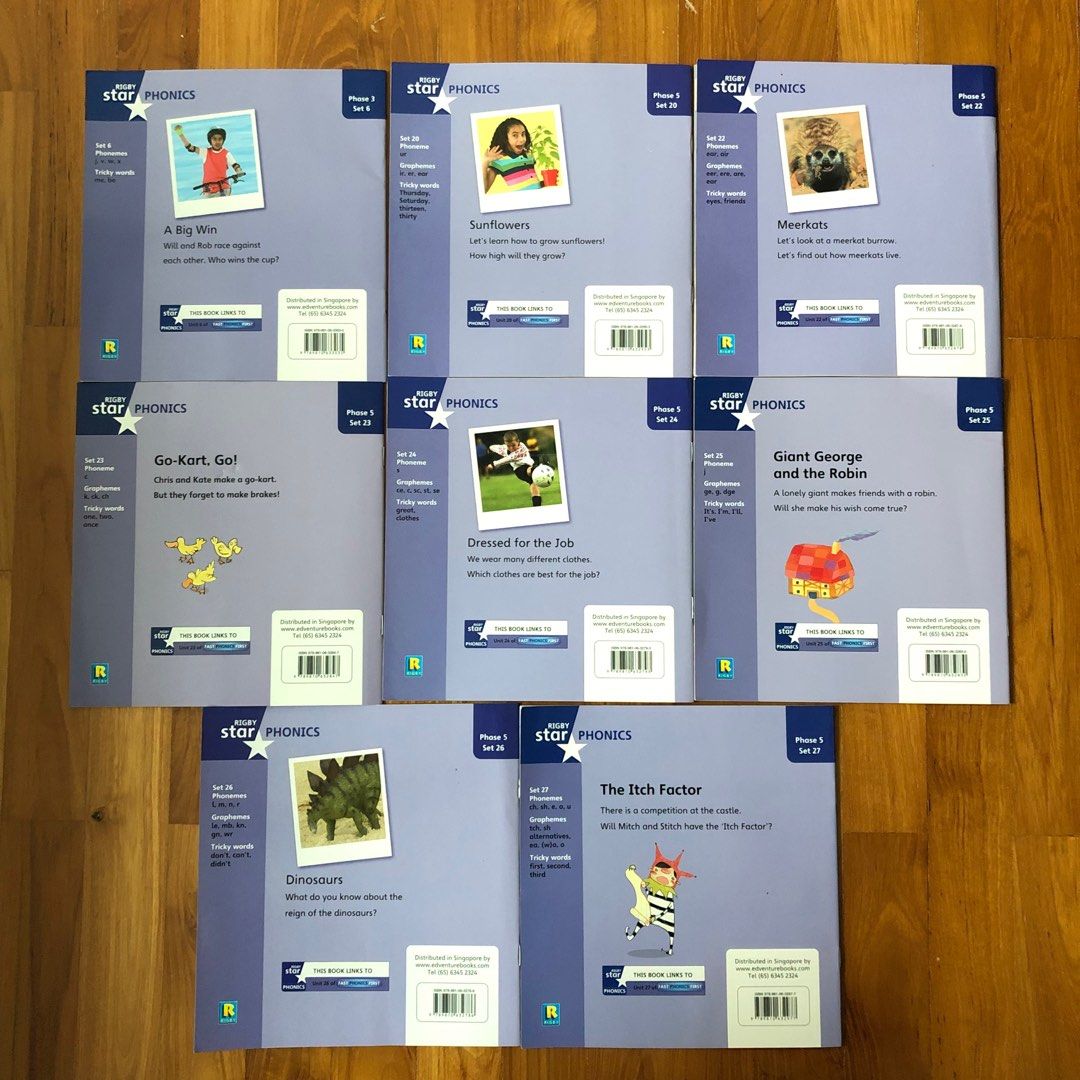 Set of 8 Rigby Star English story books phonics readers for children ...