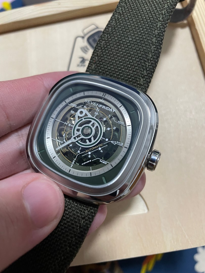 Seven Friday watch SF-T2/01 T2-01 army green dial, Luxury, Watches on Carousell