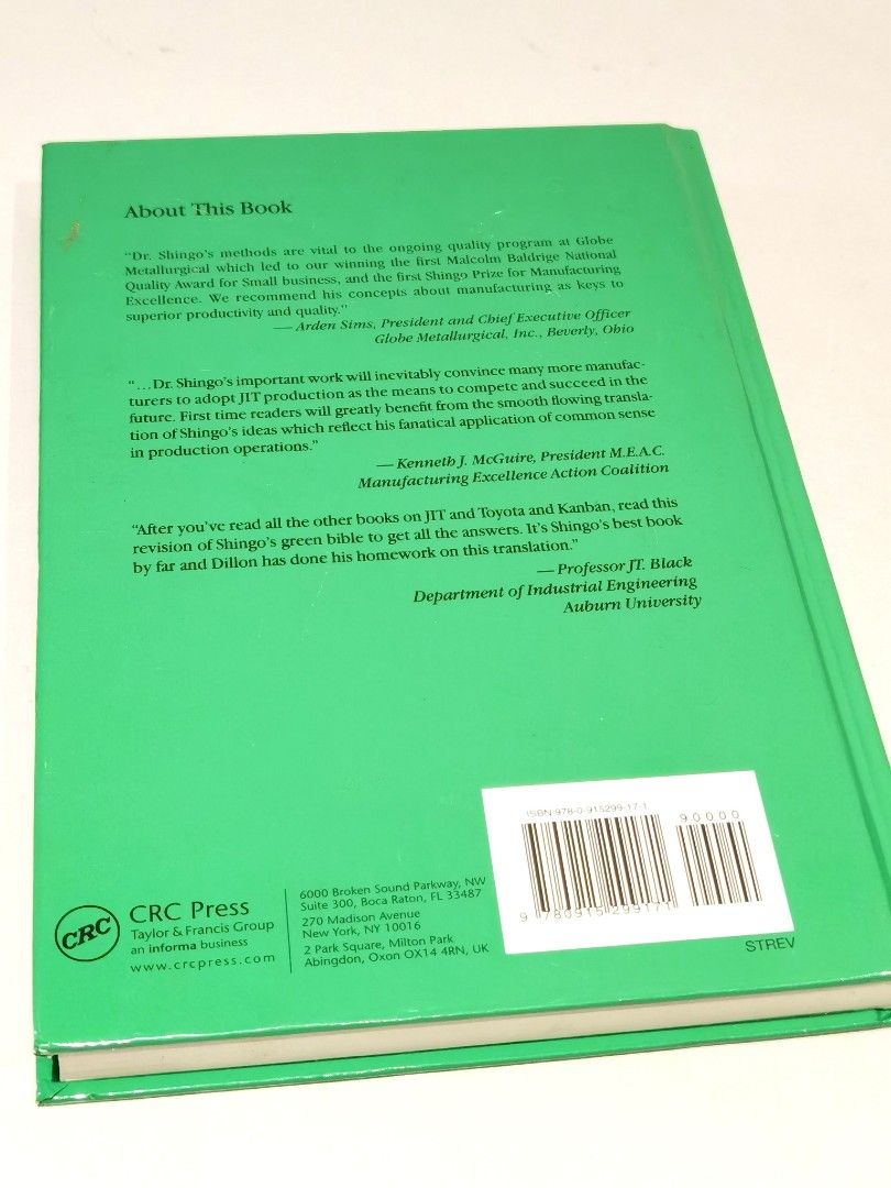 SHIGEO SHINGO A Study Of The Toyota Production System Hardcover Book ...