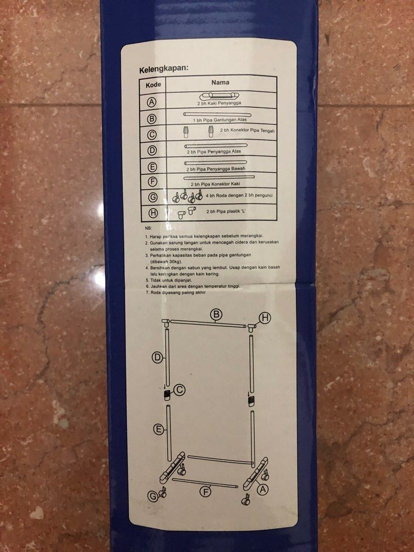 Single Pole Portable Laundry Clothes Hanging Rack, Furniture & Home ...