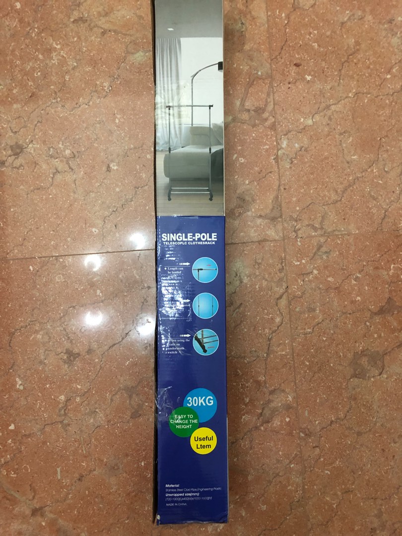 Single Pole Portable Laundry Clothes Hanging Rack, Furniture & Home ...