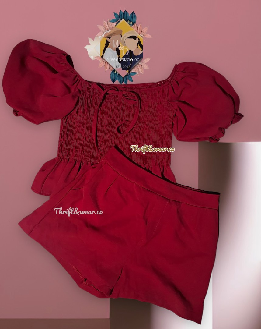 Smocked puff terno, Women's Fashion, Dresses & Sets, Sets or ...