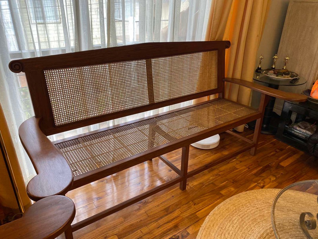 Solihiya and wooden bench and 2 armchair set, Furniture & Home Living ...