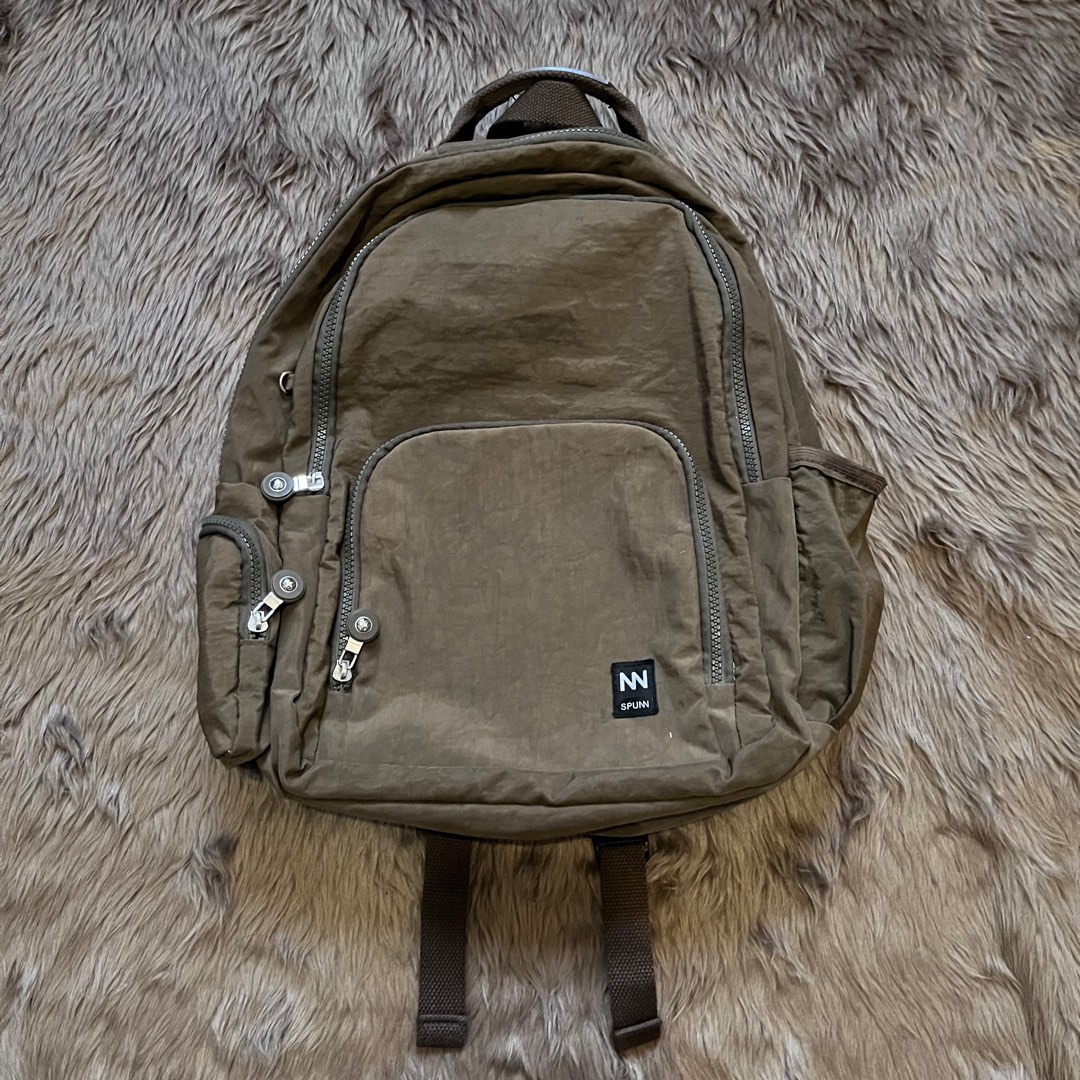 Spunn Brown Backpack, Women's Fashion, Bags & Wallets, Backpacks on ...