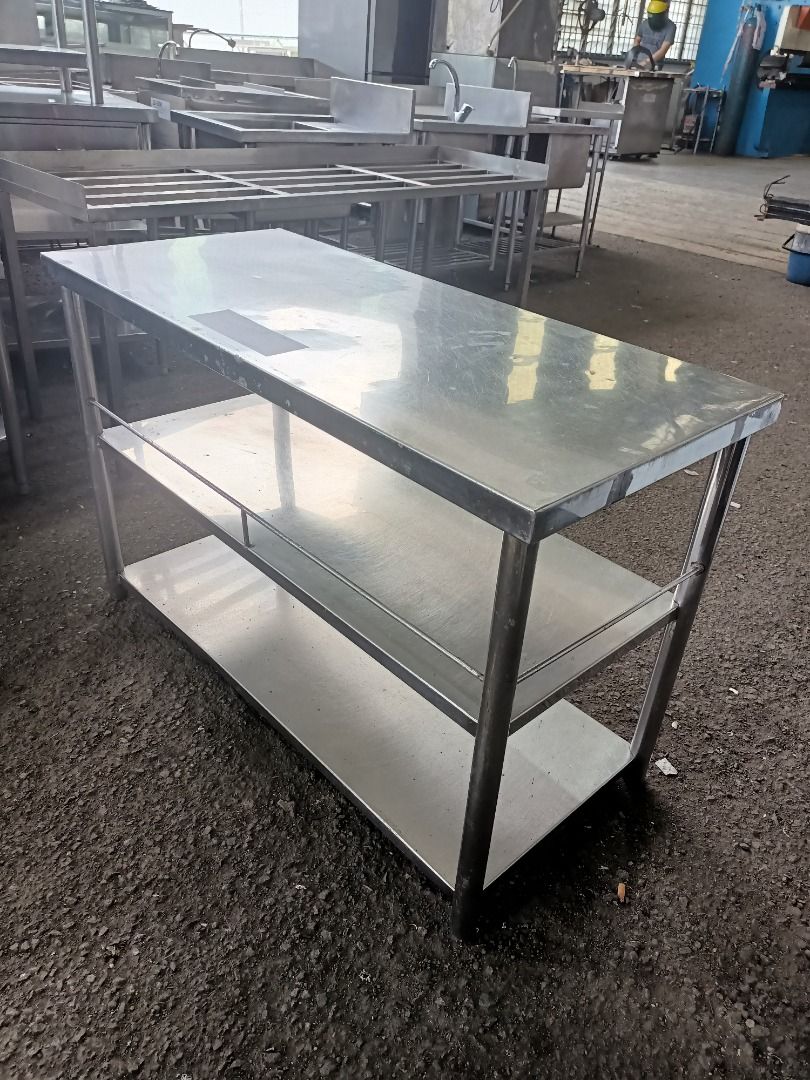 Stainless steel 3 tier work table , Furniture & Home Living ...