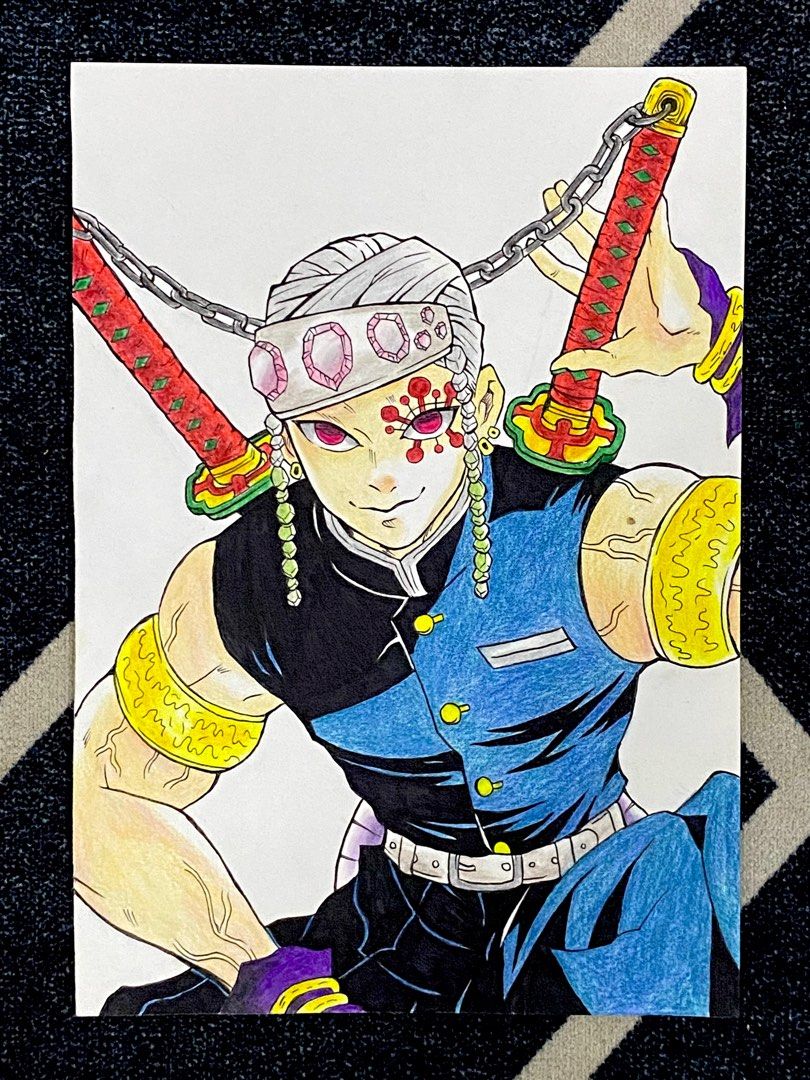 Tengen Uzui Drawing (A5), Hobbies & Toys, Stationery & Craft, Art ...