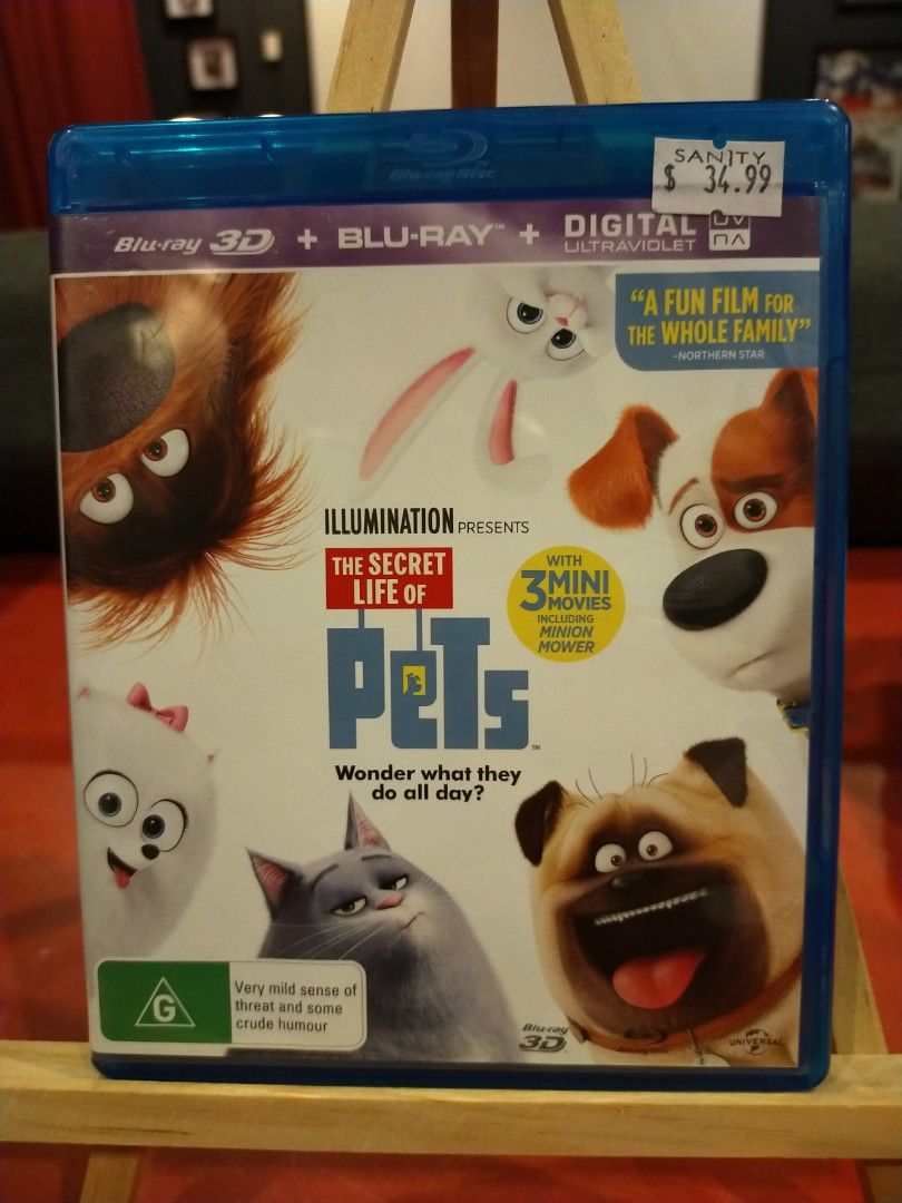 The Secret Life of Pets blu-ray 3-D + Blu-ray 2 discs combo, Hobbies ...