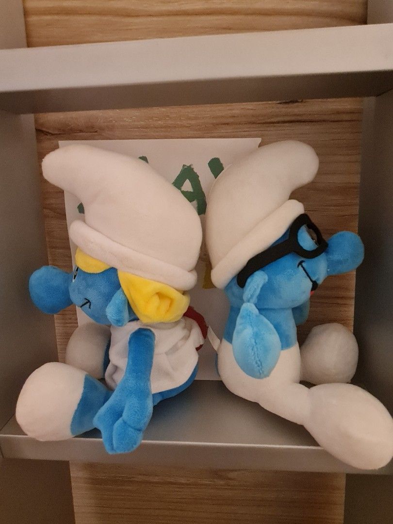 The Smurfs Plush - Brainy and Smurfette, Hobbies & Toys, Toys & Games ...