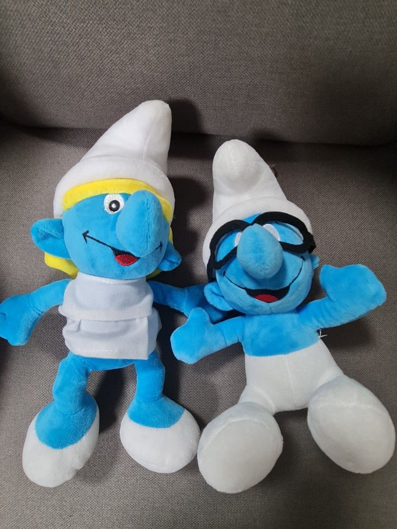 The Smurfs Plush - Brainy and Smurfette, Hobbies & Toys, Toys & Games ...