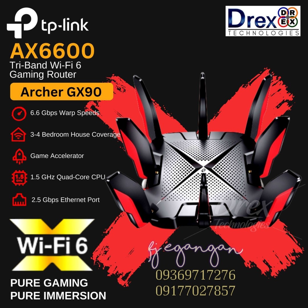 TP-link Archer GX90 AX6600 Tri-Band Wi-Fi 6 Gaming Router, Computers ...