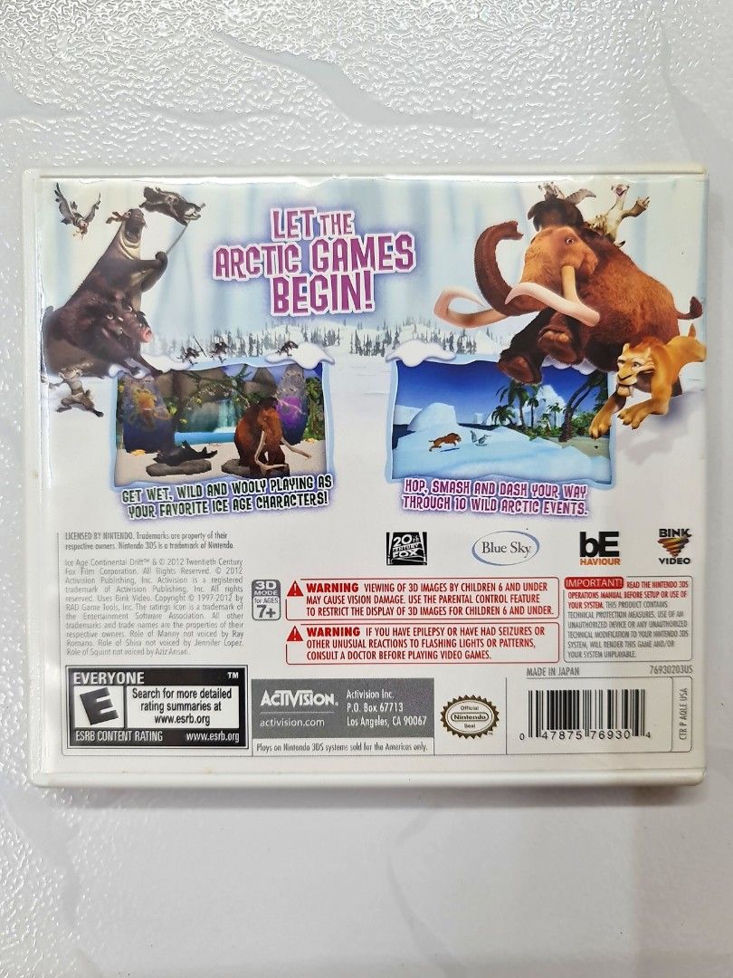 Video Game for Nintendo 3DS : Ice Age Continental Drift: Arctic Games ...