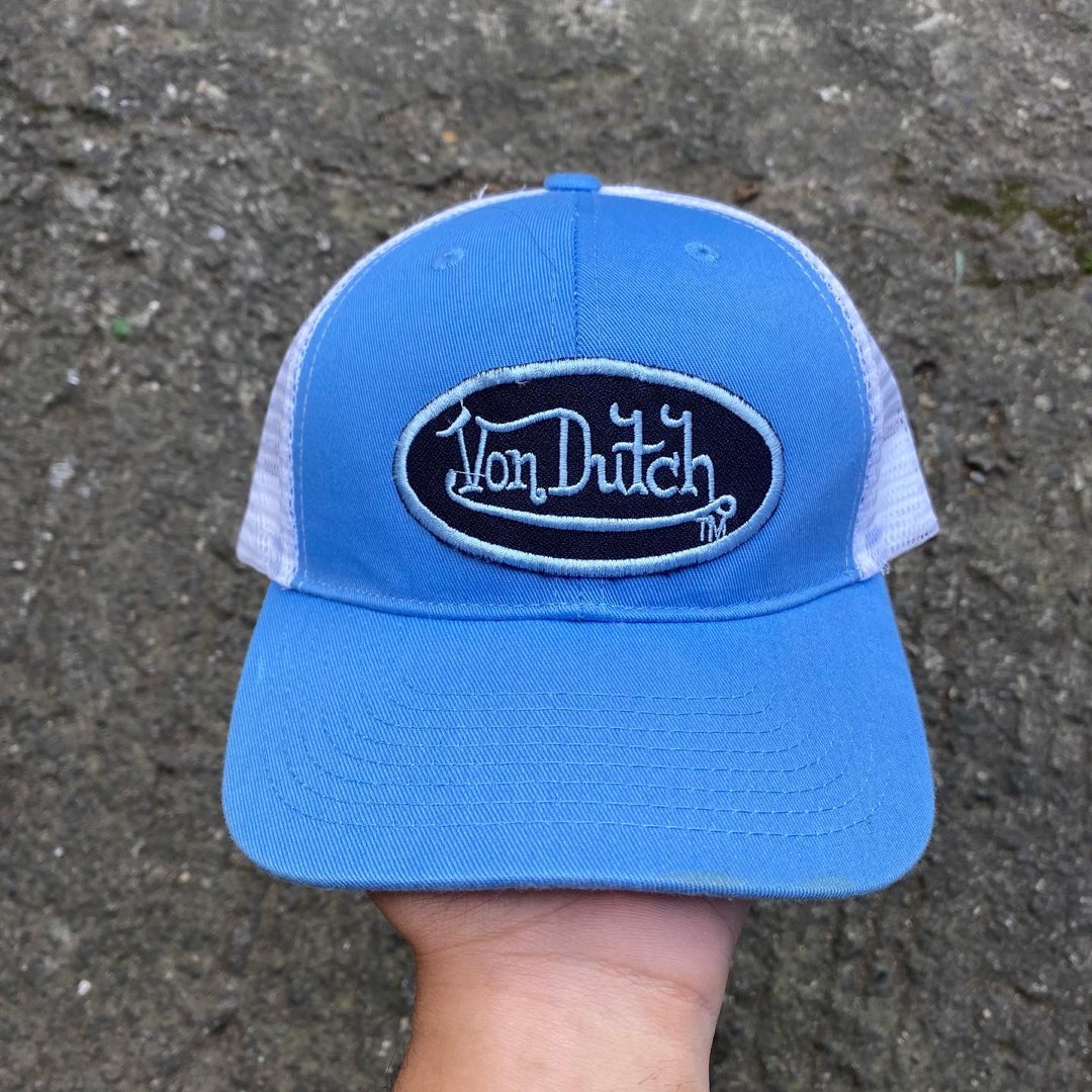 Von Dutch Sky Blue Trucker Cap, Men's Fashion, Watches & Accessories ...