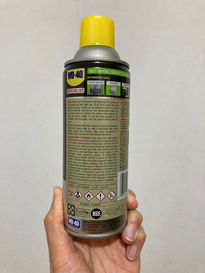 WD-40 Specialist Electronic Contact Cleaner 360ml, Computers & Tech ...