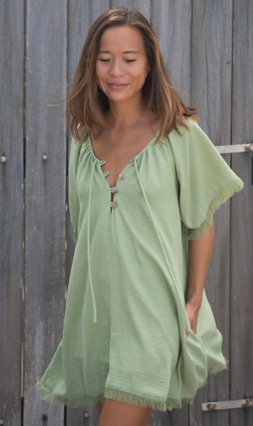 Wear Anika Mini Lewis Dress - Pistachio, Women's Fashion, Dresses ...