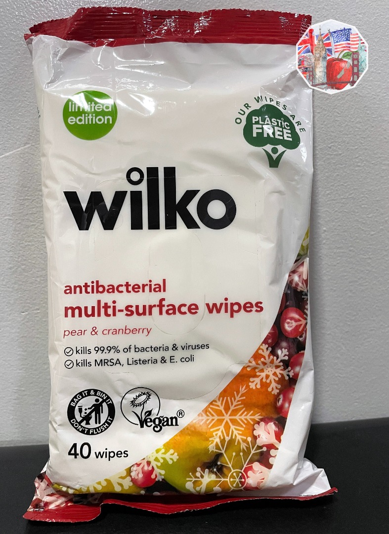 Wilko Pear and Cranberry Multi-Surface Wipes, Furniture & Home Living ...