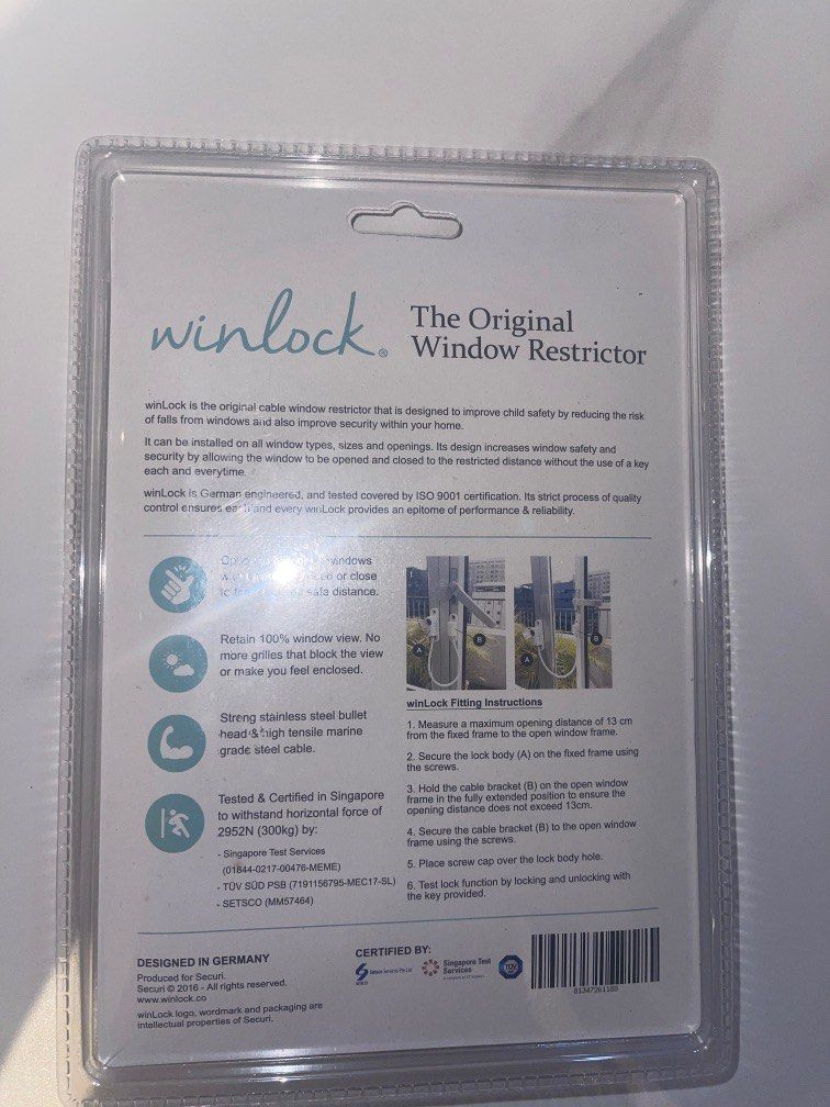 Winlock - the original window restrictor, Furniture & Home Living ...