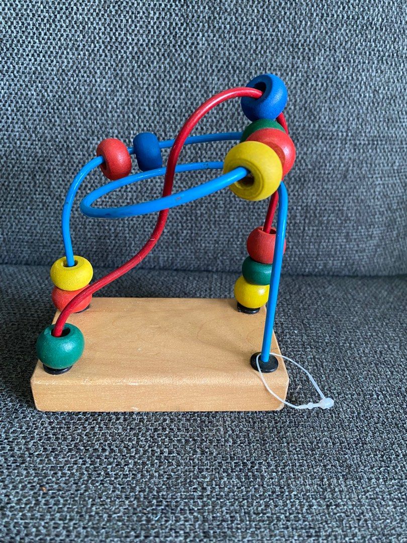 Wired wooden bead track, Babies & Kids, Infant Playtime on Carousell