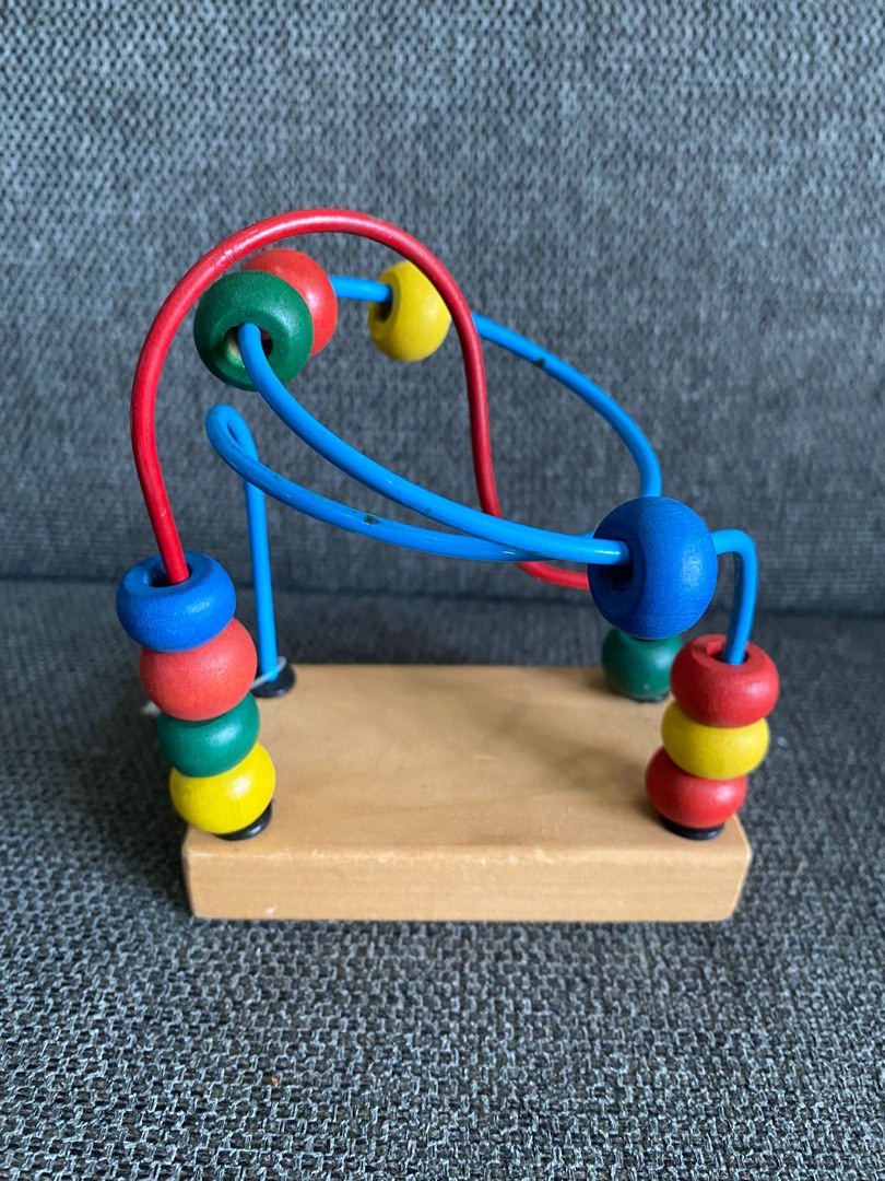 Wired wooden bead track, Babies & Kids, Infant Playtime on Carousell