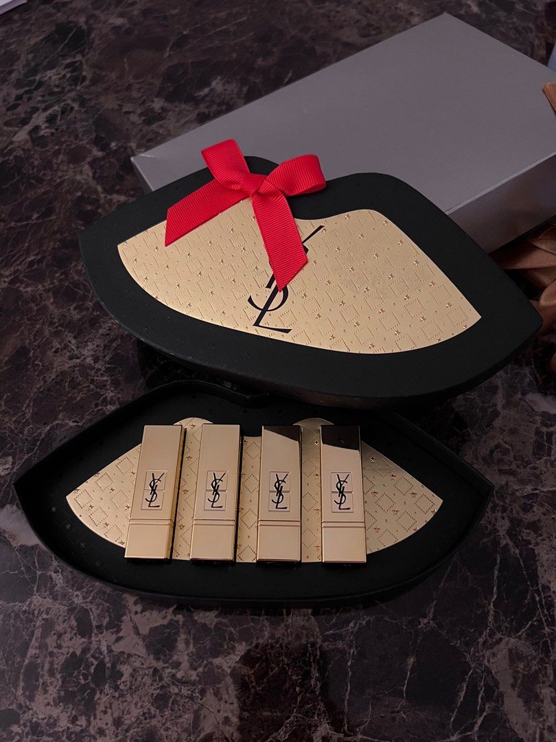 YSL mini Rouge Pur Couture holiday lip set, Beauty & Personal Care ...