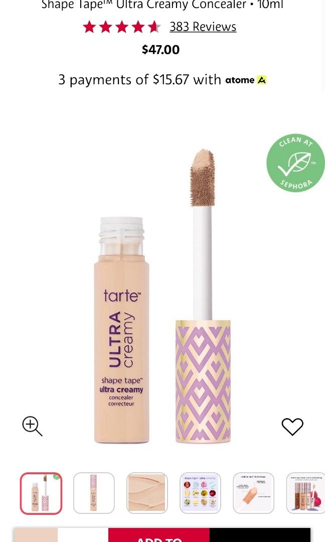 10ML SEALED tarte shape tape ultra creamy concealer in 22B light beige ...