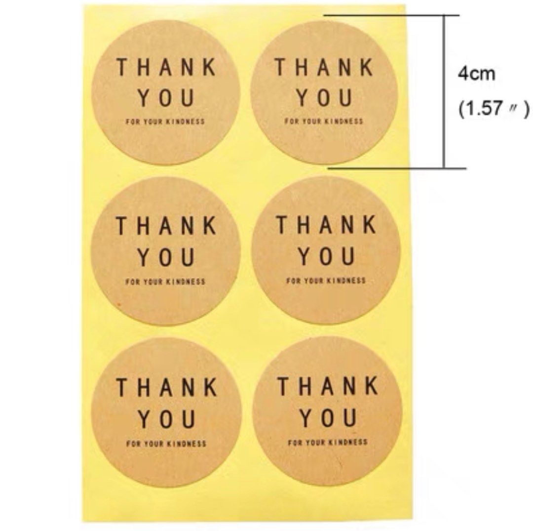 $1=18 Stickers 4cm Thank You For Your Kindness Sticker for Packaging ...