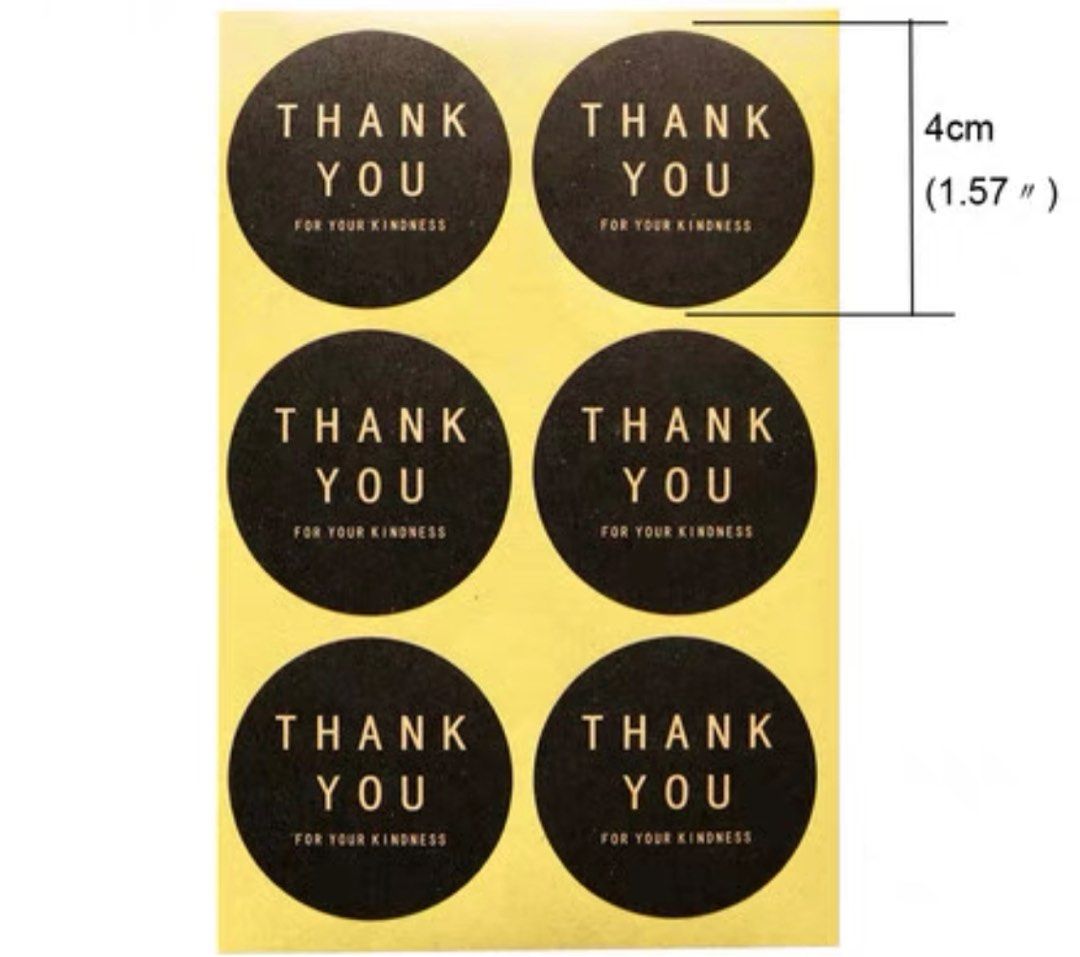 $1=18 Stickers 4cm Thank You For Your Kindness Sticker for Packaging ...