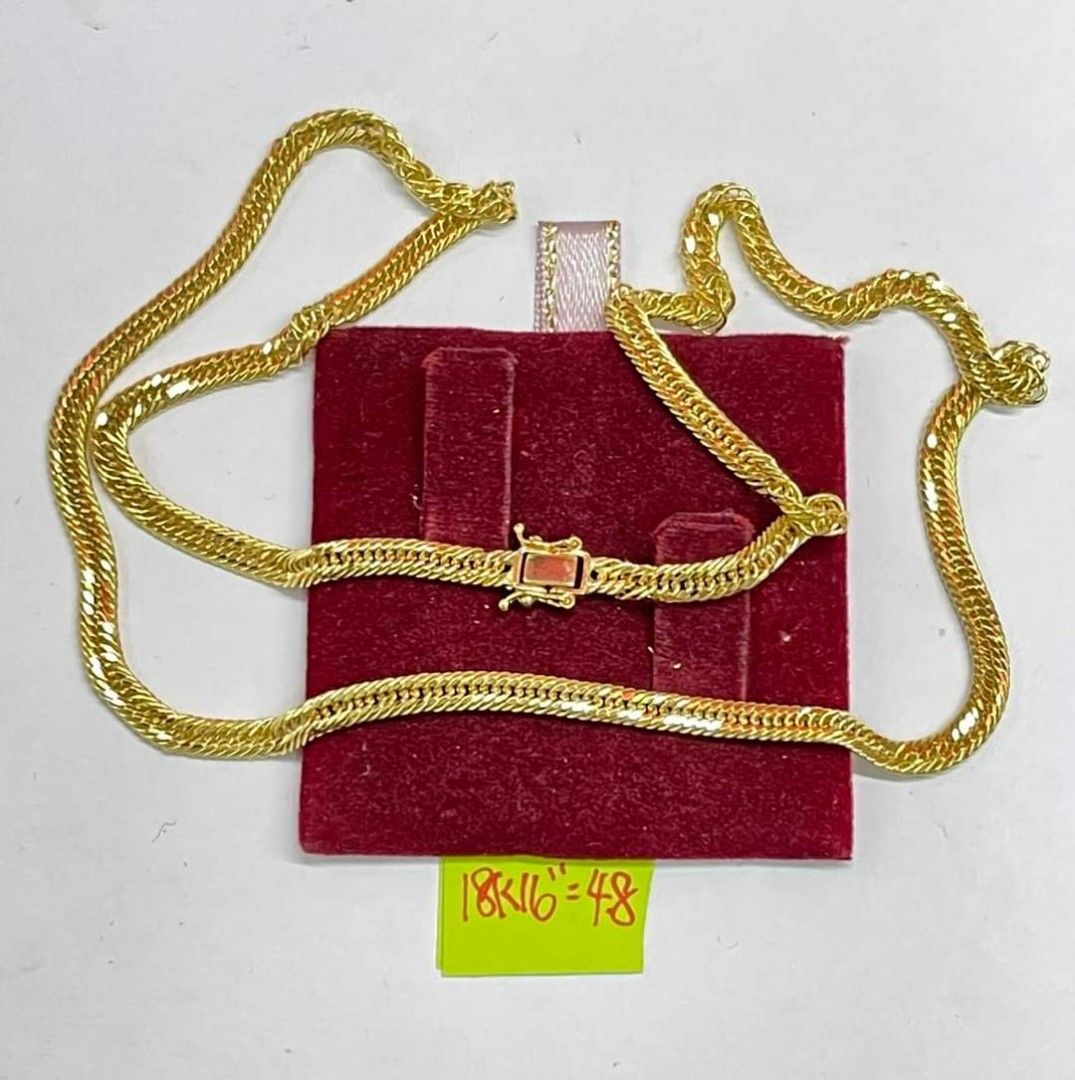 18K Saudi Gold Triple Lock Necklace, Women's Fashion, Jewelry ...