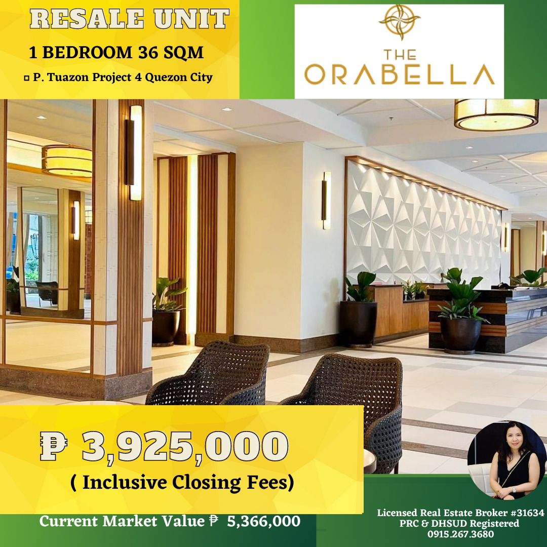 1 Bedroom 38 sqm Resale Condo in Cubao Quezon City The Orabella by DMCI ...
