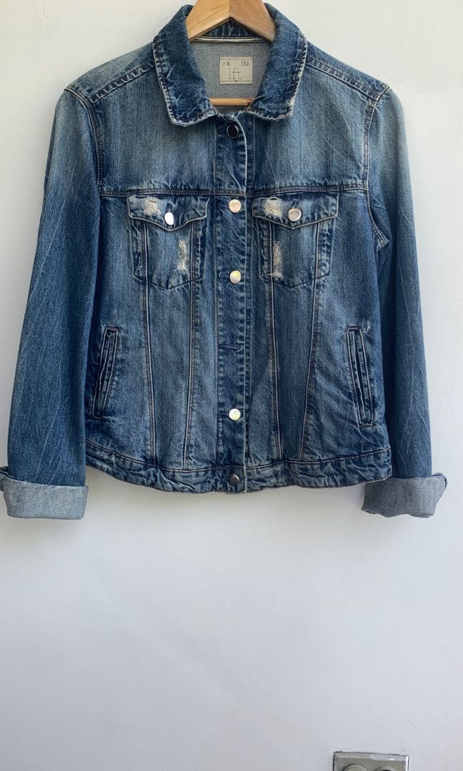 1ft Tattered Denim Jacket, Women's Fashion, Coats, Jackets and ...